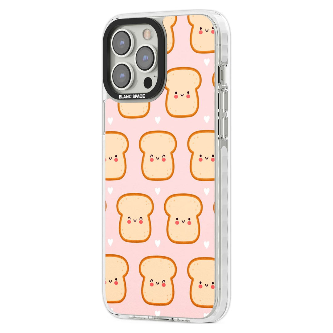 Bread Faces Kawaii Pattern iPhone Case - Blanc Space